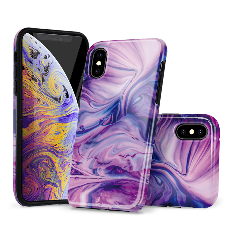 iPhone X/XS Case - - Tie Dying Over You Purple Marble - Bold - Casebus