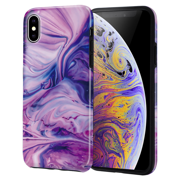 iPhone X/XS Case - - Tie Dying Over You Purple Marble - Bold - Casebus