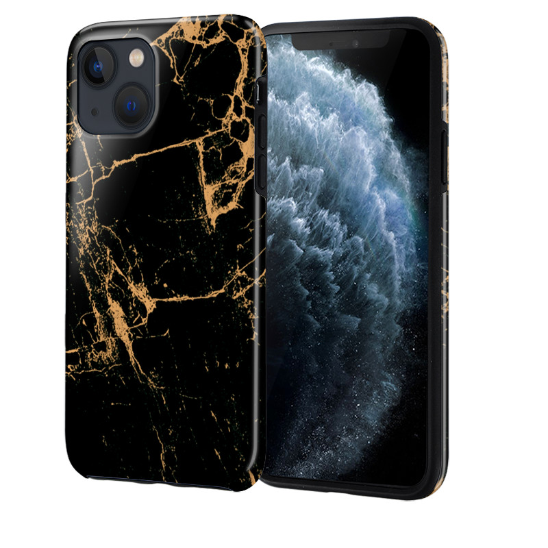 iPhone 13 Case - Design Phone Case - Designer - CLASSIC BLACK MARBLE ...