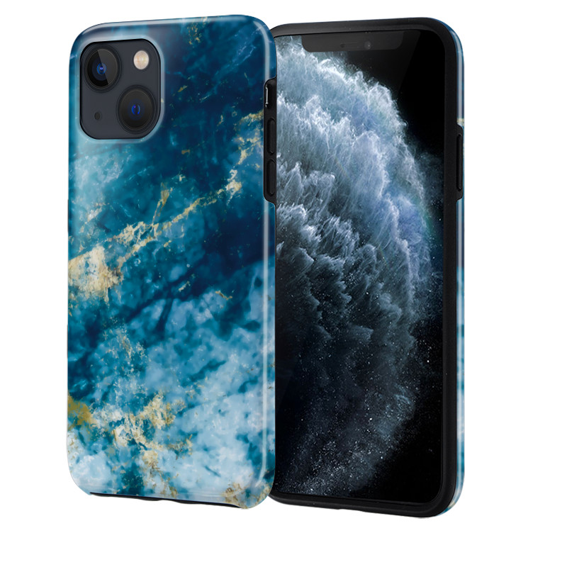 iPhone 13 Case - Design Phone Case - Designer - CLASSIC BLUE MARBLE ...