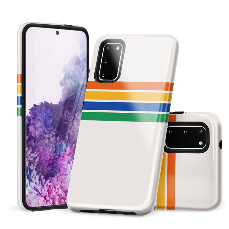 Samsung Galaxy S20 Case - - Rainbow Stripes Color Block - Casebus
