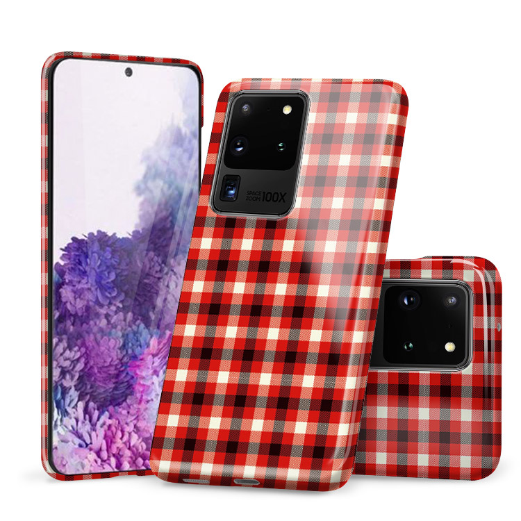 Samsung Galaxy S20 Ultra Case - Red Plaid Phone Case - Classic - Casebus