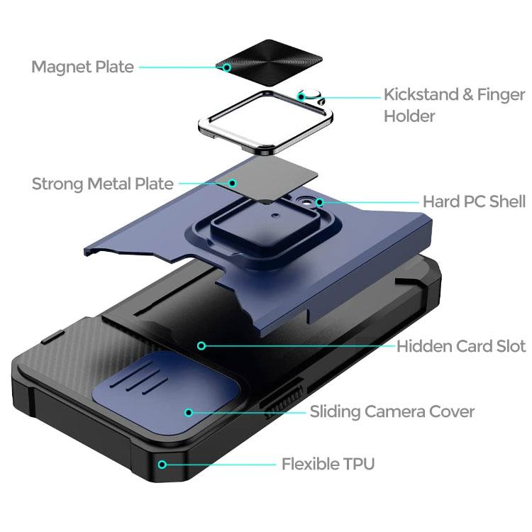 iPhone 14 Pro Case - Casebus - Wallet Phone Case with Sliding Camera ...